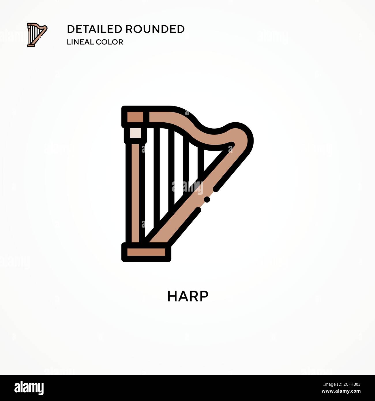 Harp vector icon. Modern vector illustration concepts. Easy to edit and ...