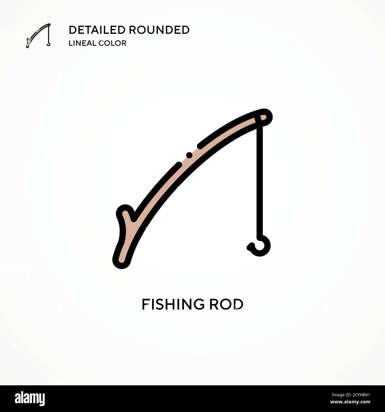 Fishing rod vector icon. Modern vector illustration concepts. Easy to ...