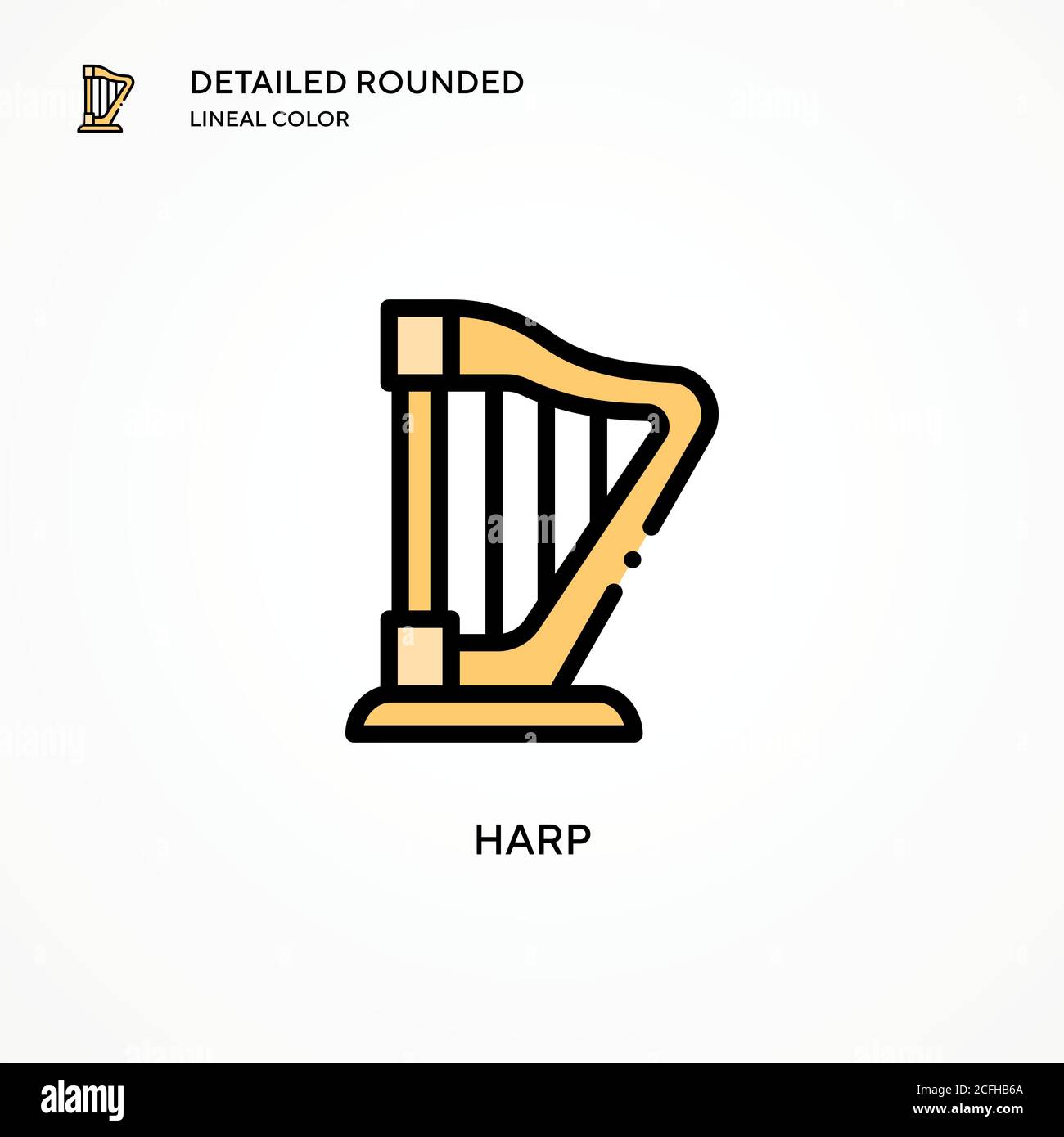 Harp vector icon. Modern vector illustration concepts. Easy to edit and ...