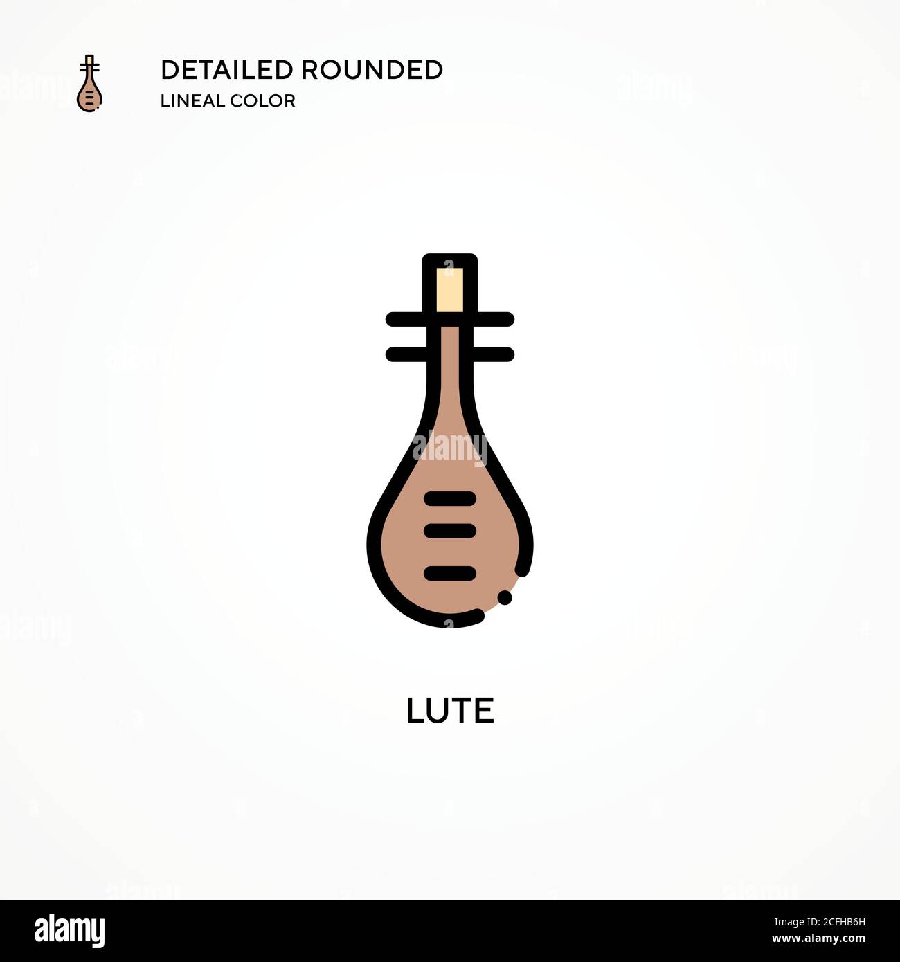 Lute vector icon. Modern vector illustration concepts. Easy to edit and ...