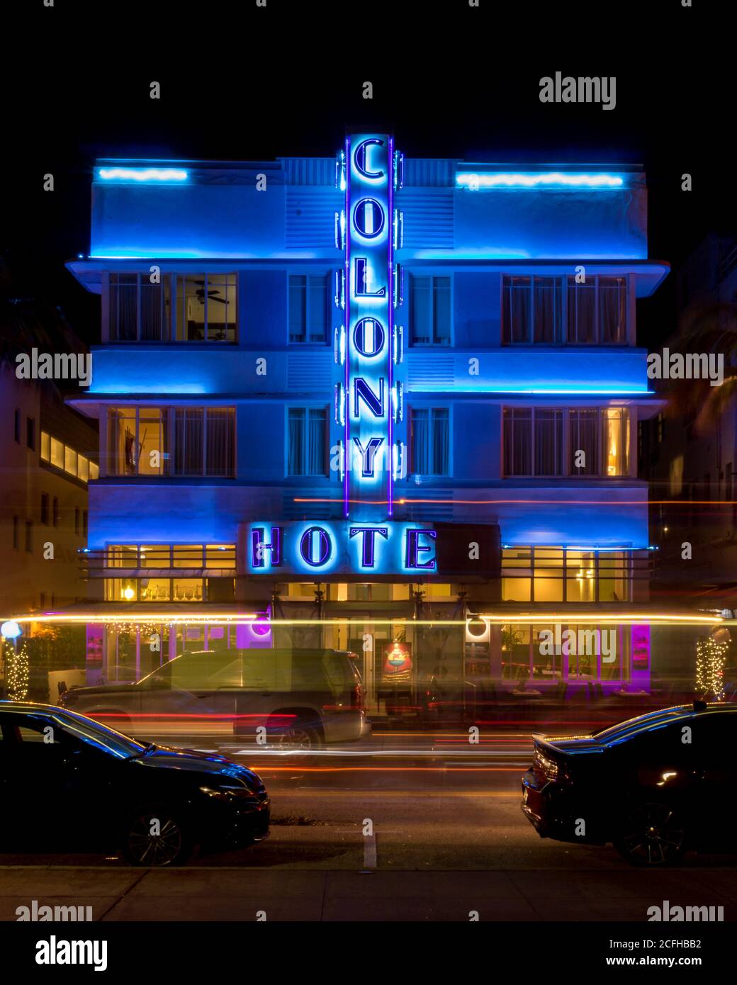 The amazing lights of Deco Drive Stock Photo - Alamy