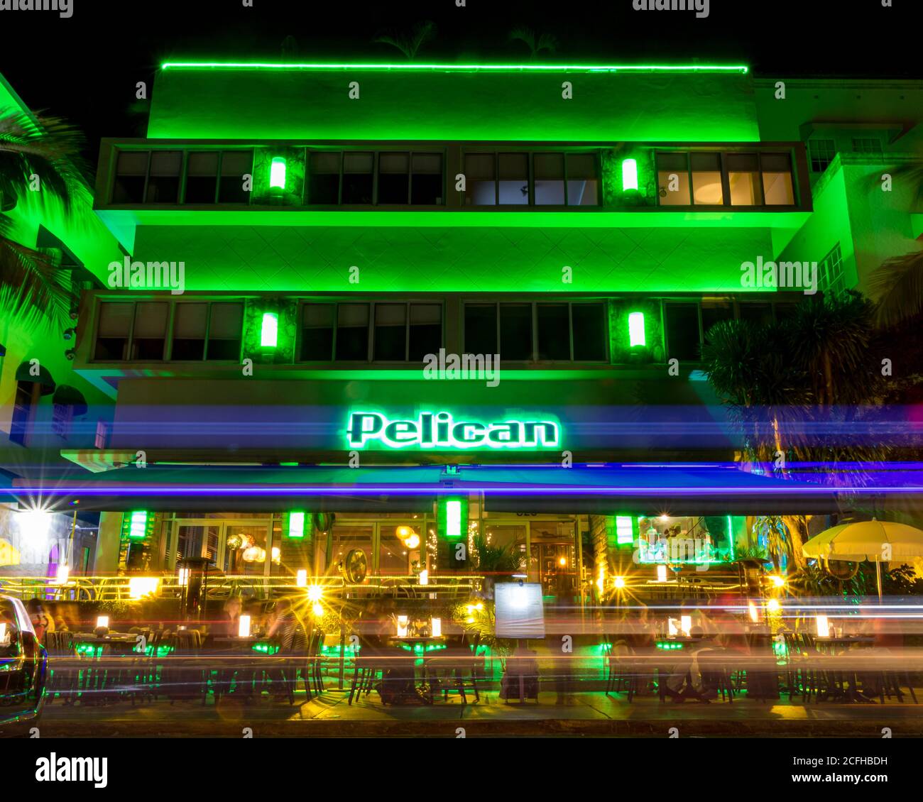 The amazing lights of Deco Drive Stock Photo - Alamy