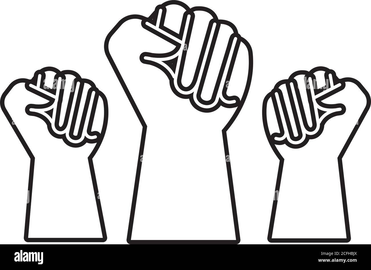 hands human fist fighters line style icon vector illustration design ...