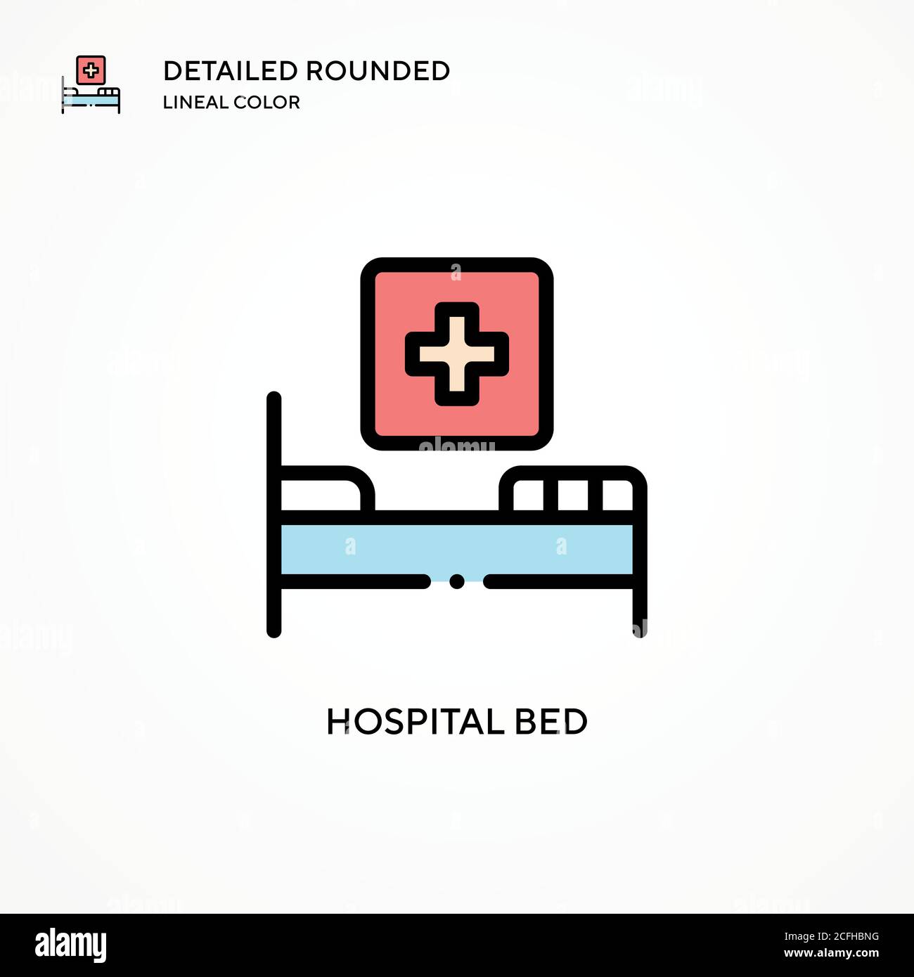 Hospital bed vector icon. Modern vector illustration concepts. Easy to ...