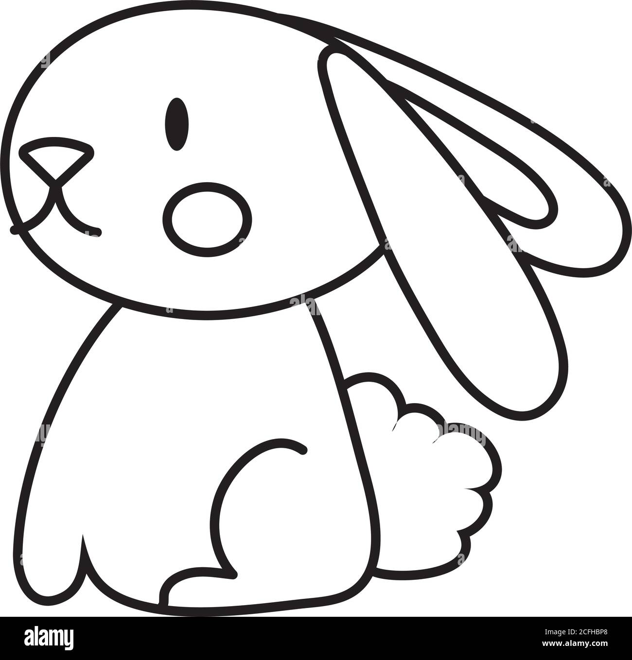 mid autumn cute rabbit line style icon vector illustration design Stock ...
