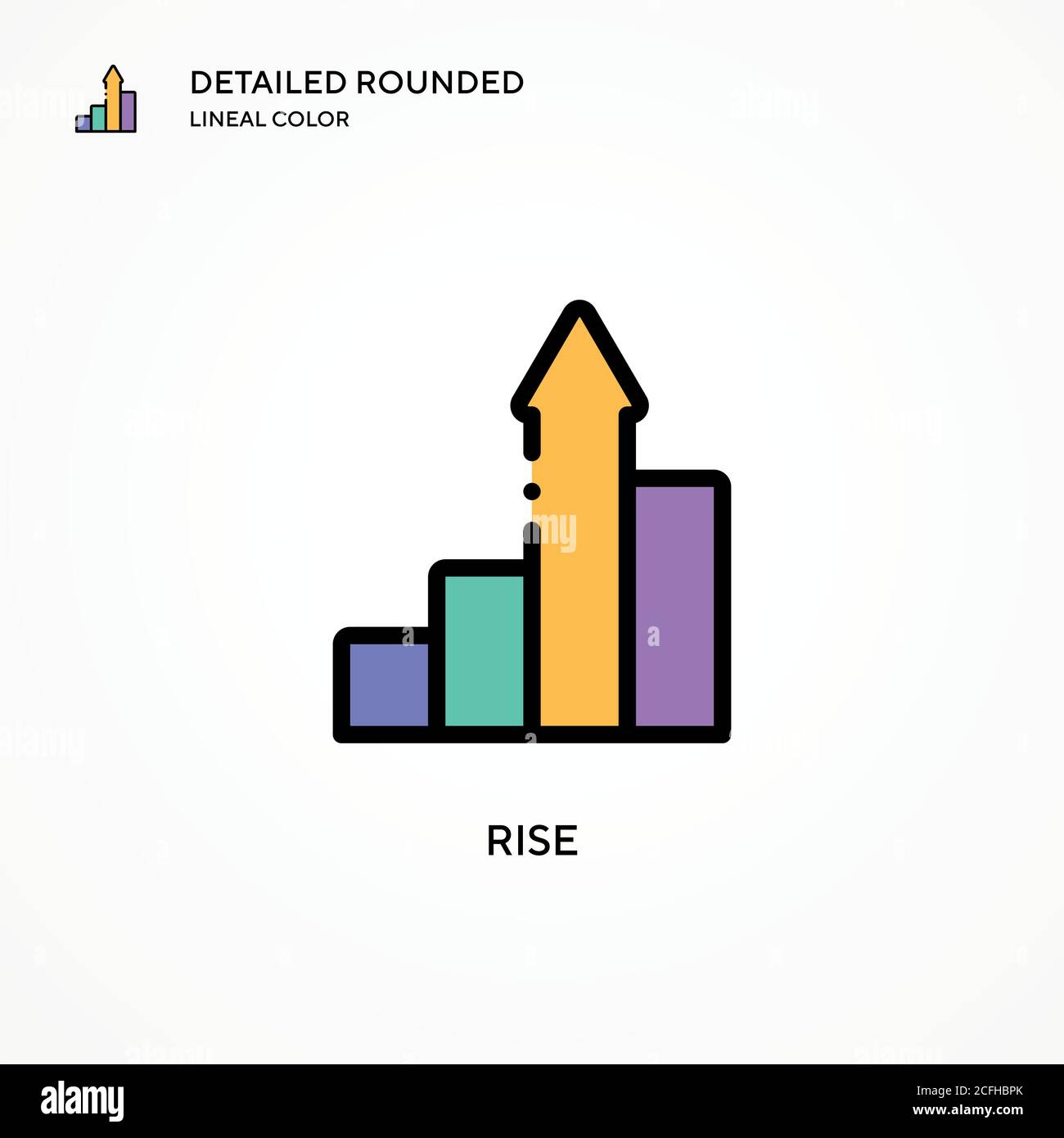 Rise vector icon. Modern vector illustration concepts. Easy to edit and ...