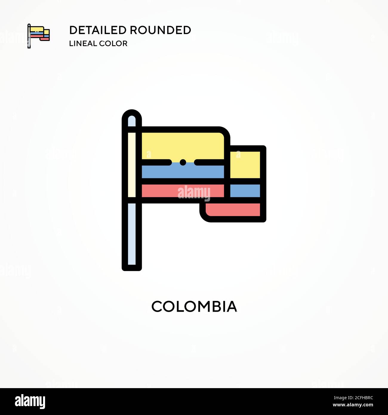Colombia vector icon. Modern vector illustration concepts. Easy to edit ...