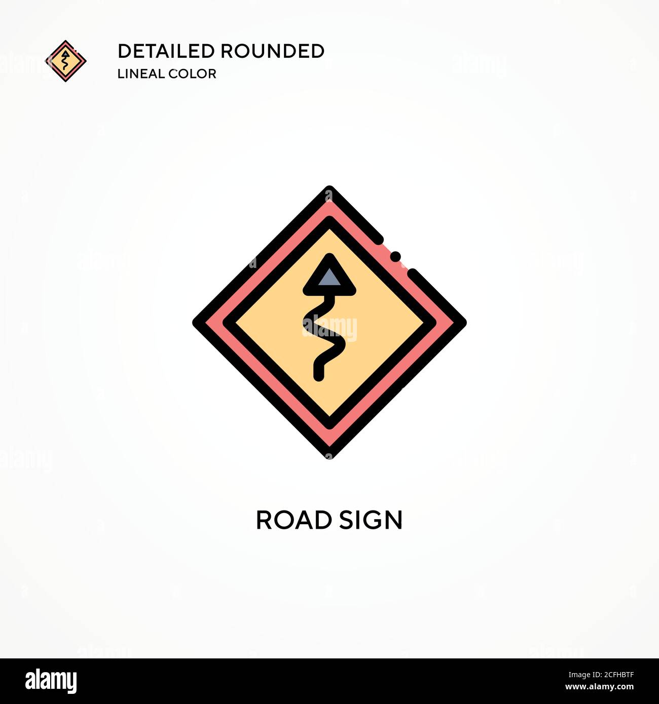 Road sign vector icon. Modern vector illustration concepts. Easy to ...