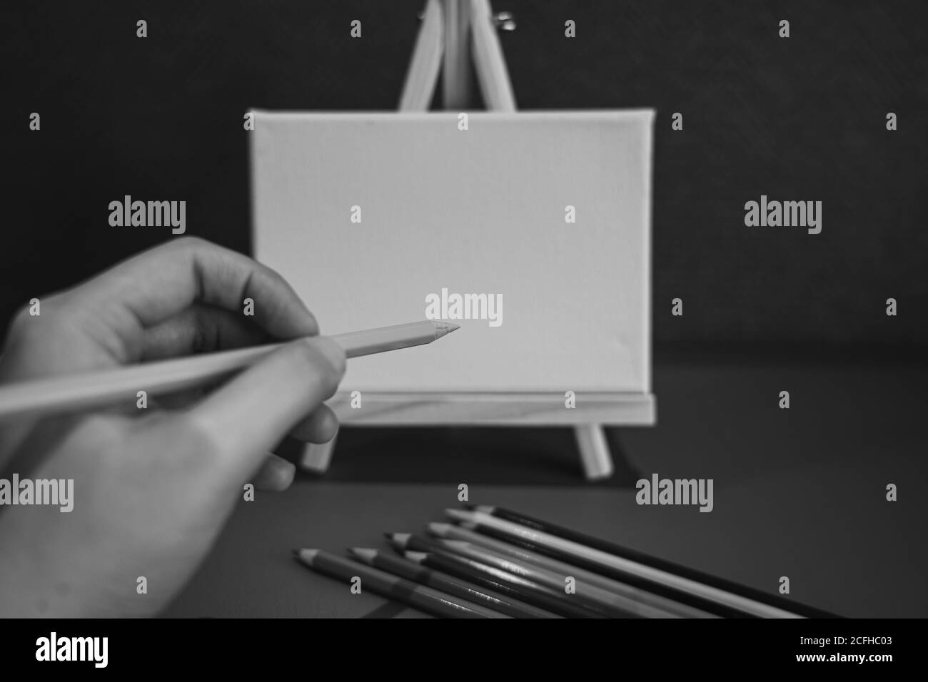 Drawing sketch painting presentation Black and White Stock Photos ...