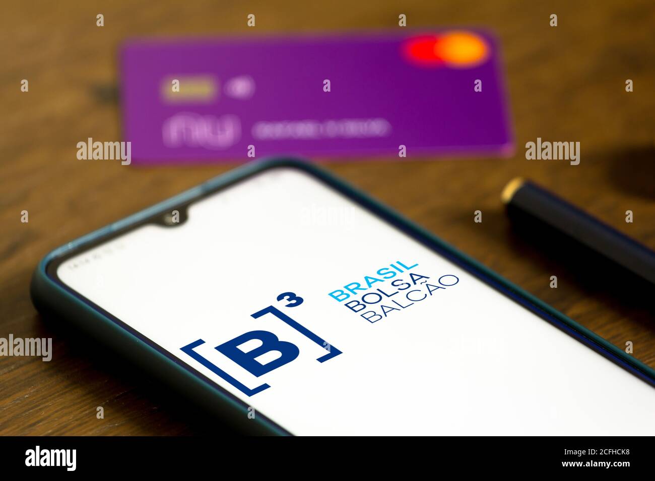 In this photo illustration the B3 logo seen displayed on a smartphone ...