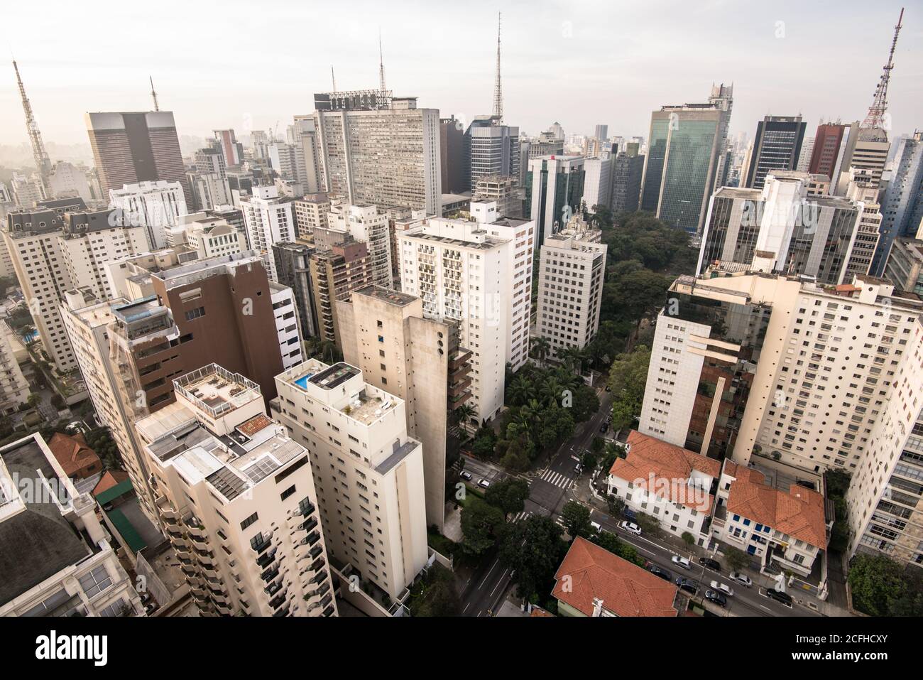 Aerial View of Residential and Offise Buildings in Sao Paulo City ...