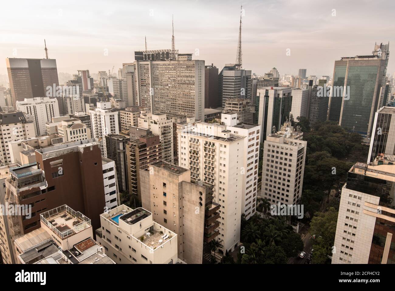 Aerial View of Residential and Offise Buildings in Sao Paulo City ...