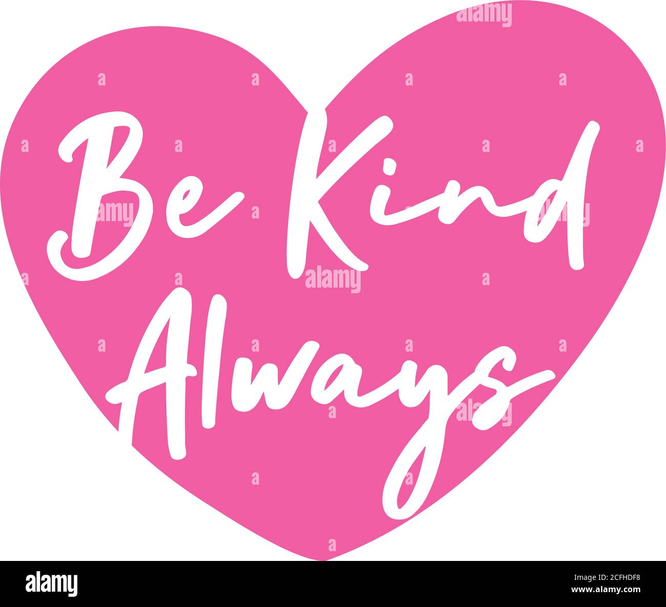be kind always campaing lettering in heart flat style vector ...