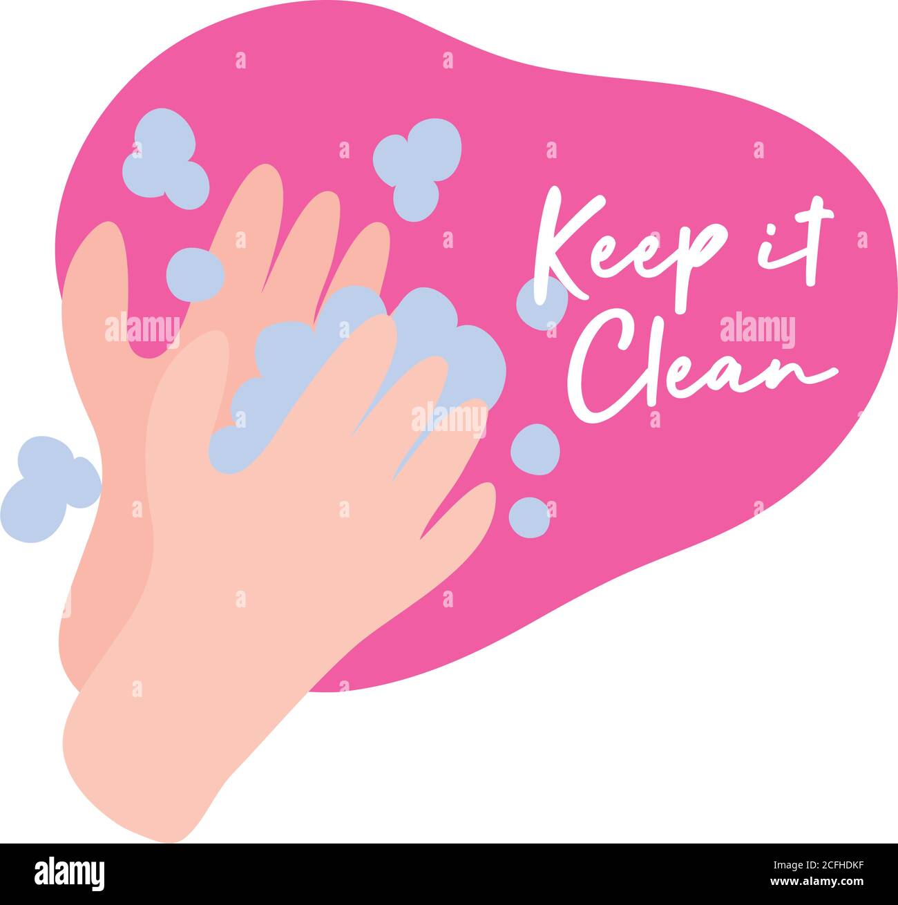 keep it clean campaing lettering with hands flat style vector ...