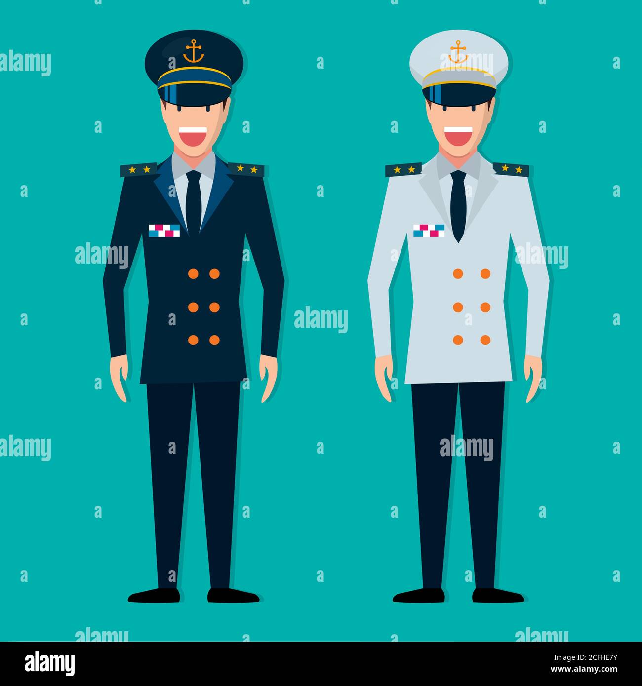 captain ship vector illustration in flat style Stock Vector Image & Art ...