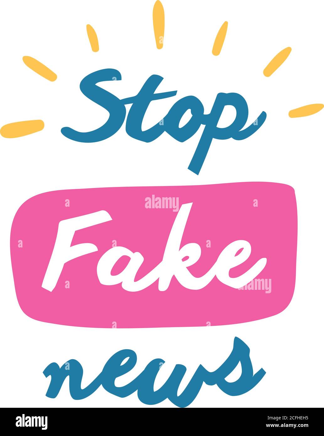 stop fake news campaing lettering flat style vector illustration design ...