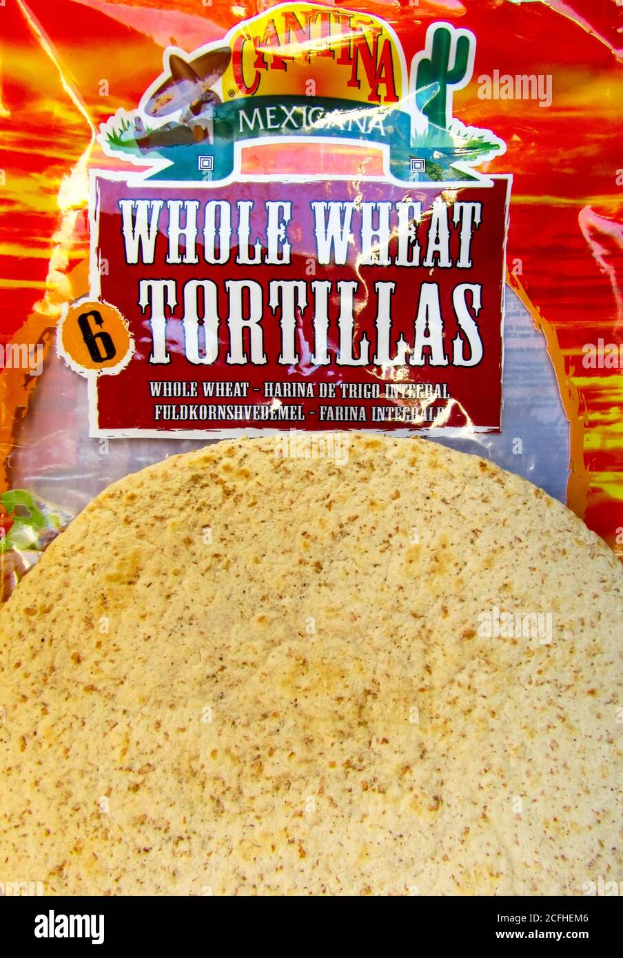 Packet of Whole Wheat Tortillas Stock Photo - Alamy