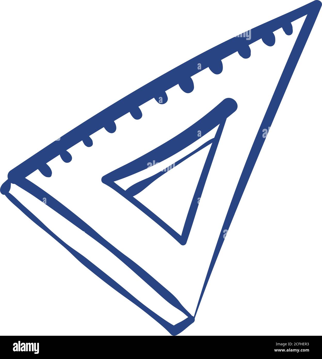 triangle rule school supply free form style icon vector illustration ...