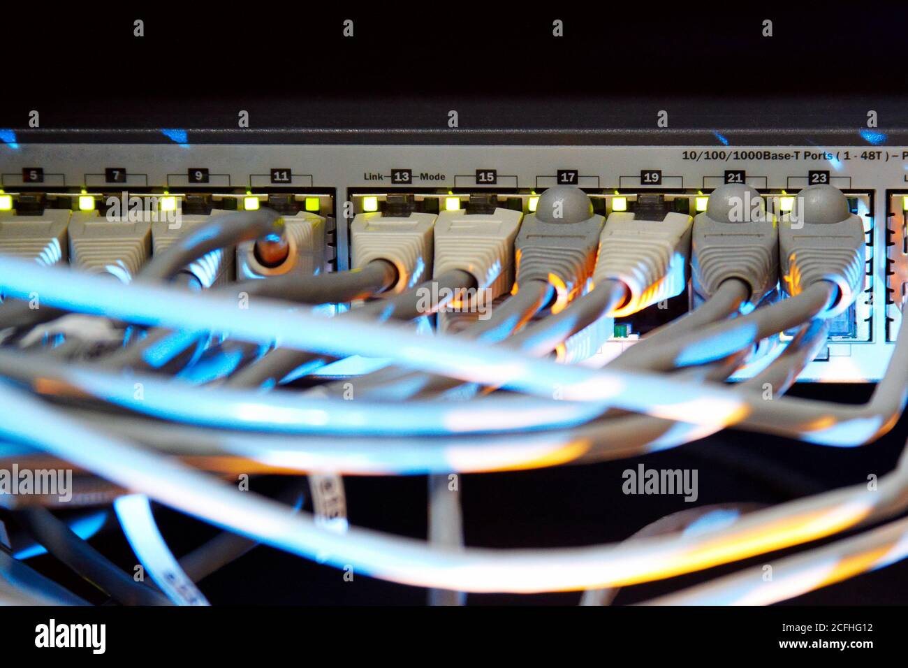 supercomputer with cables and lamps Stock Photo - Alamy