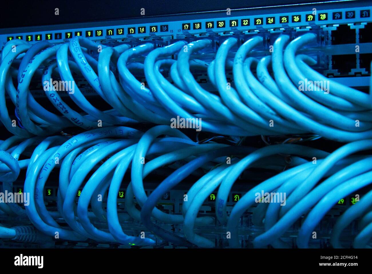 supercomputer with cables and lamps Stock Photo - Alamy