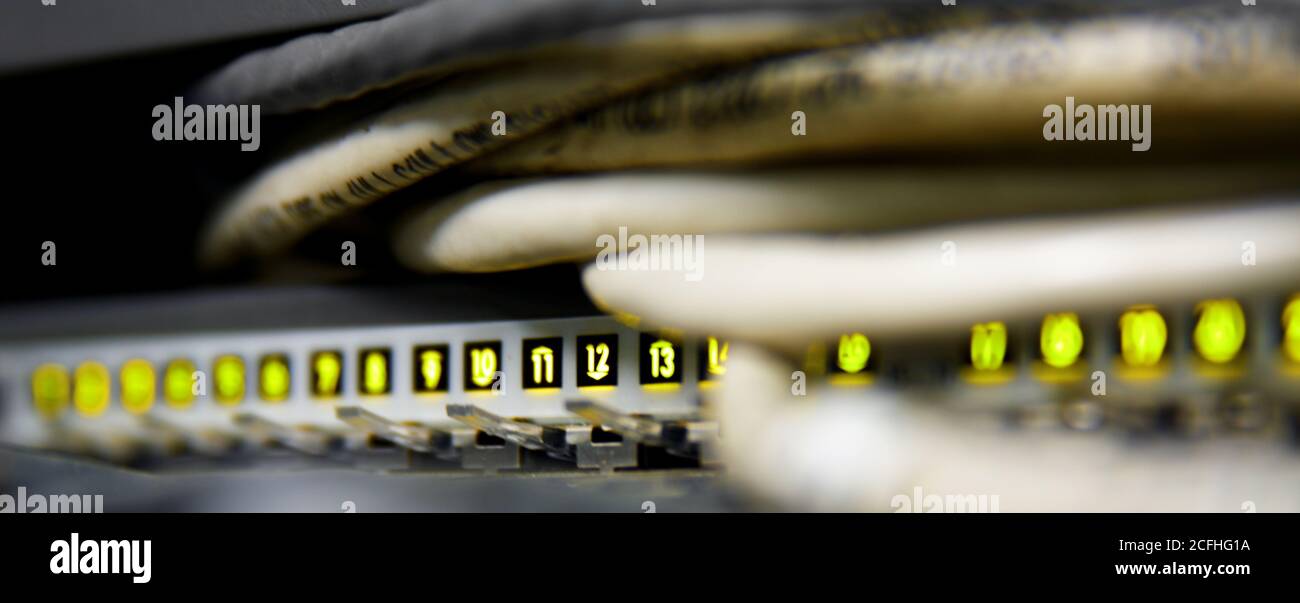 supercomputer with cables and lamps Stock Photo - Alamy