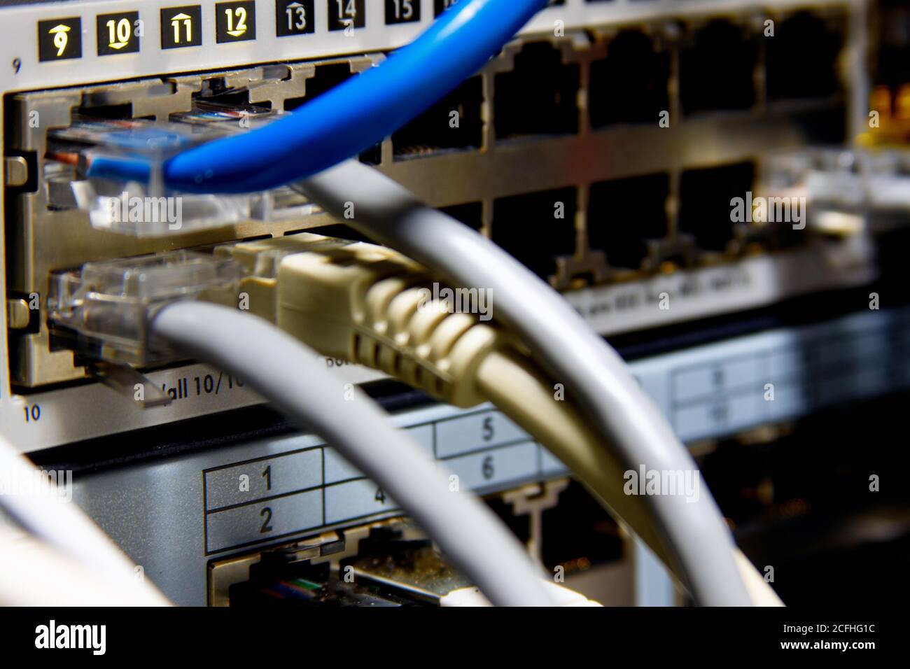 supercomputer with cables and lamps Stock Photo - Alamy
