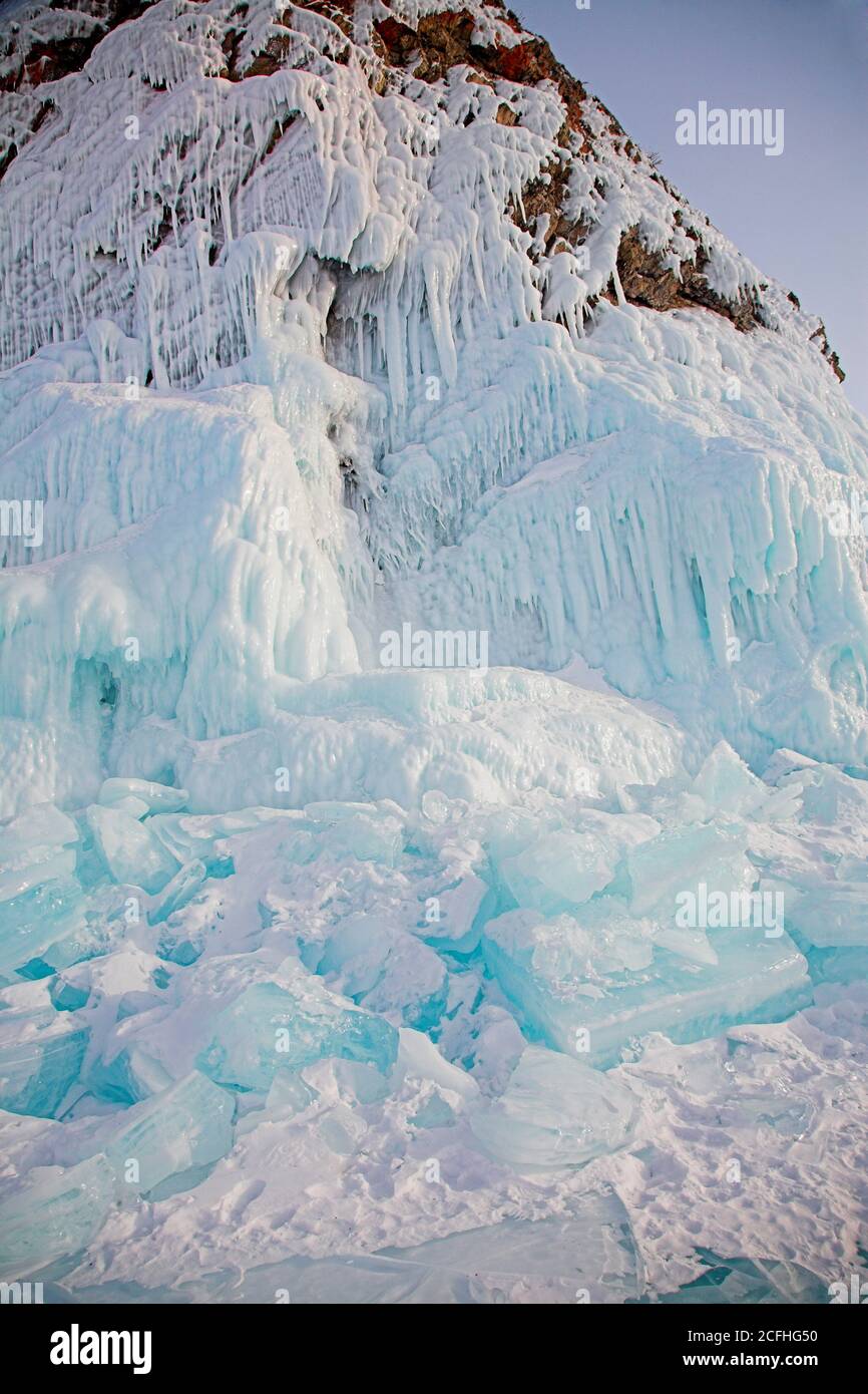 ice hummock at frozen baikal lake in winter Stock Photo - Alamy