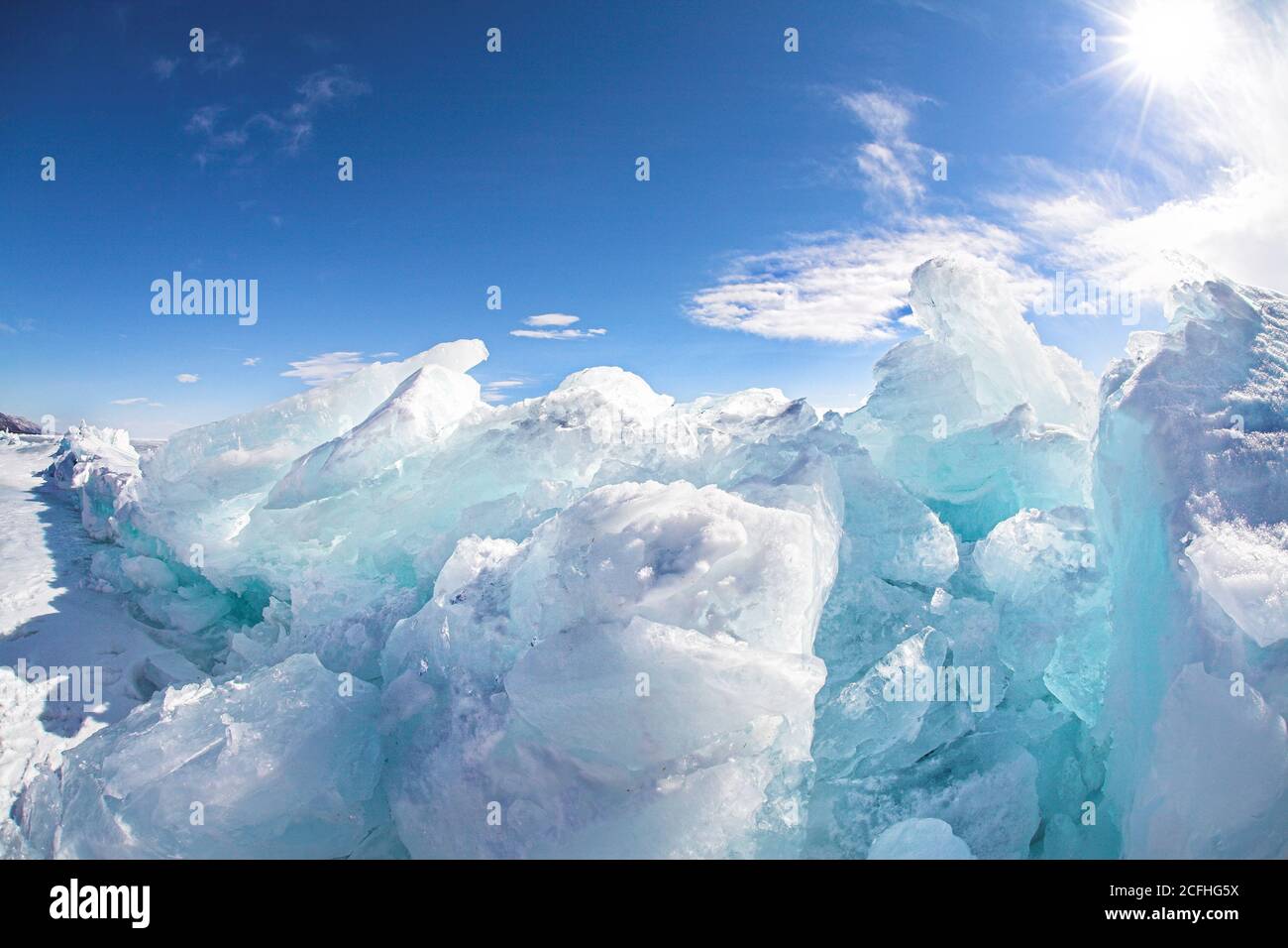 ice hummock at frozen baikal lake in winter Stock Photo - Alamy