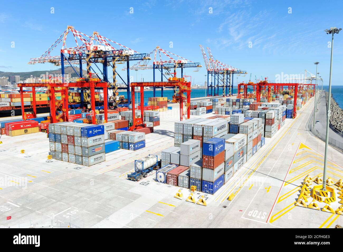 Containers Stacked Wharf High Resolution Stock Photography and Images ...