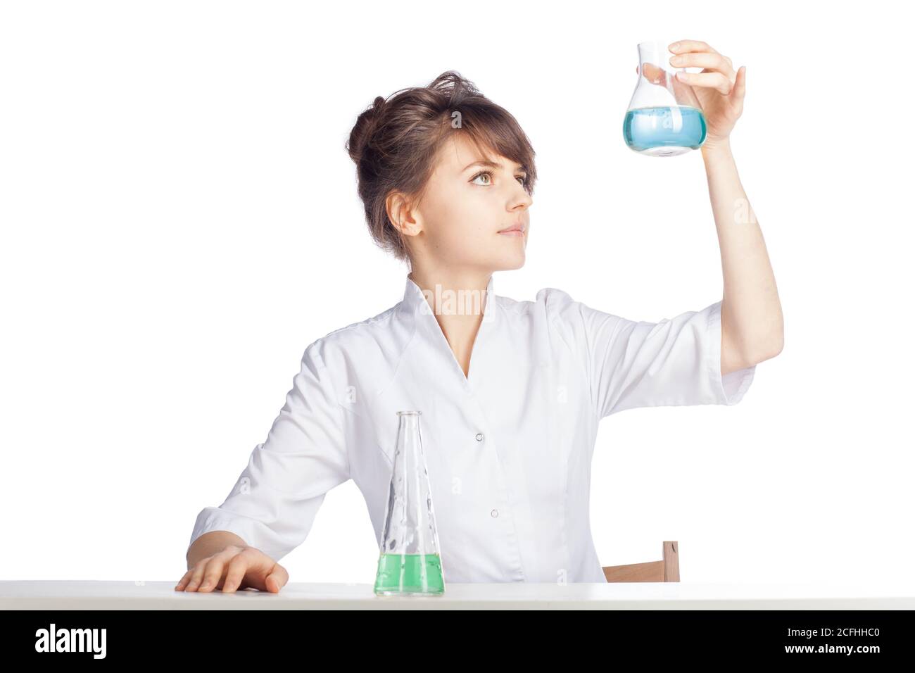 young beautiful caucasian female doctor isolated on white background Stock Photo - Alamy