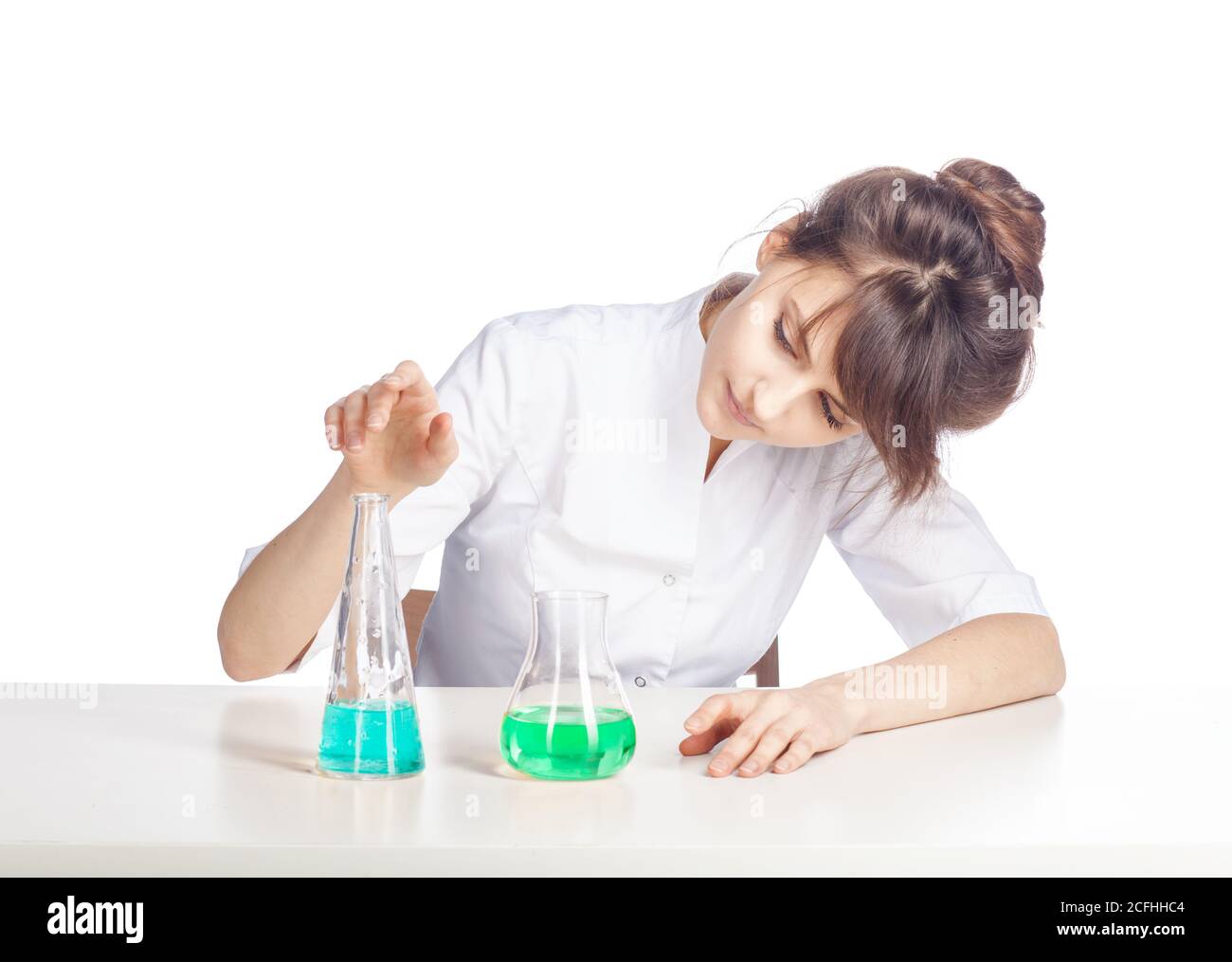 young beautiful caucasian female doctor isolated on white background Stock Photo - Alamy