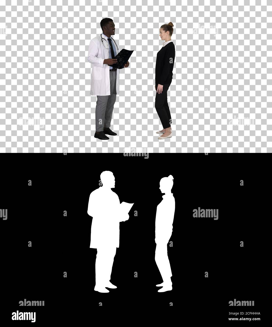 Physician showing a patient the X-ray results Then patient leaves ...