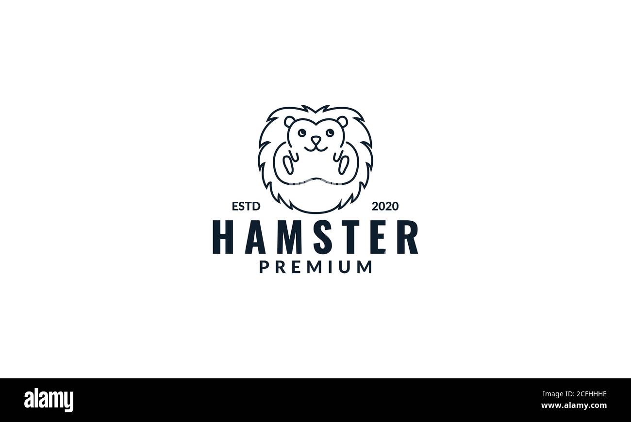 animal hamster face line cute modern logo design Stock Vector Image ...
