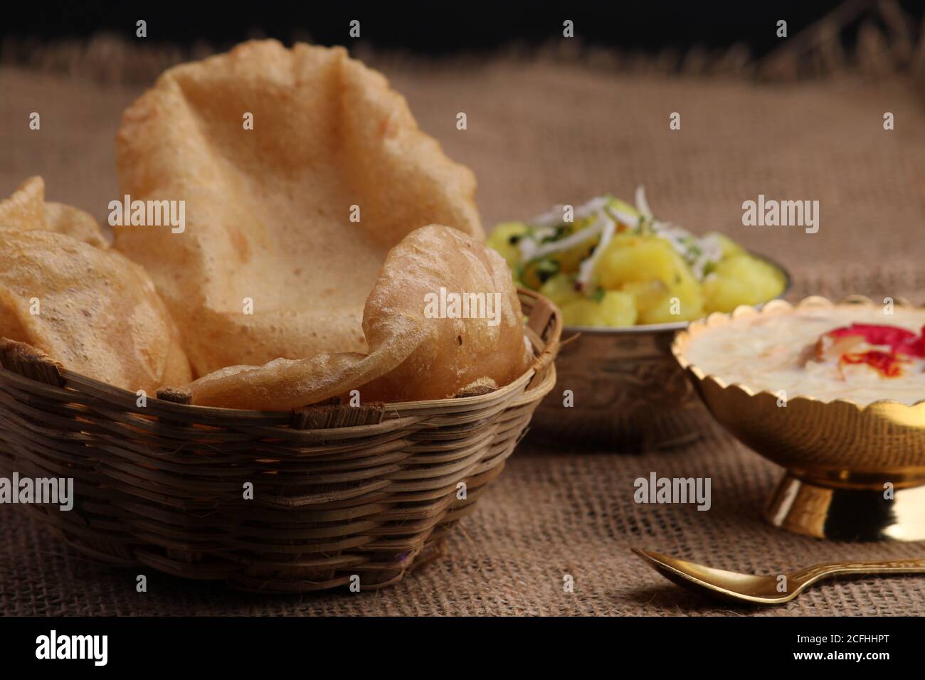 Puri/Bhaji and kheer - Indian semi dry Potato Spicy recipe also known ...