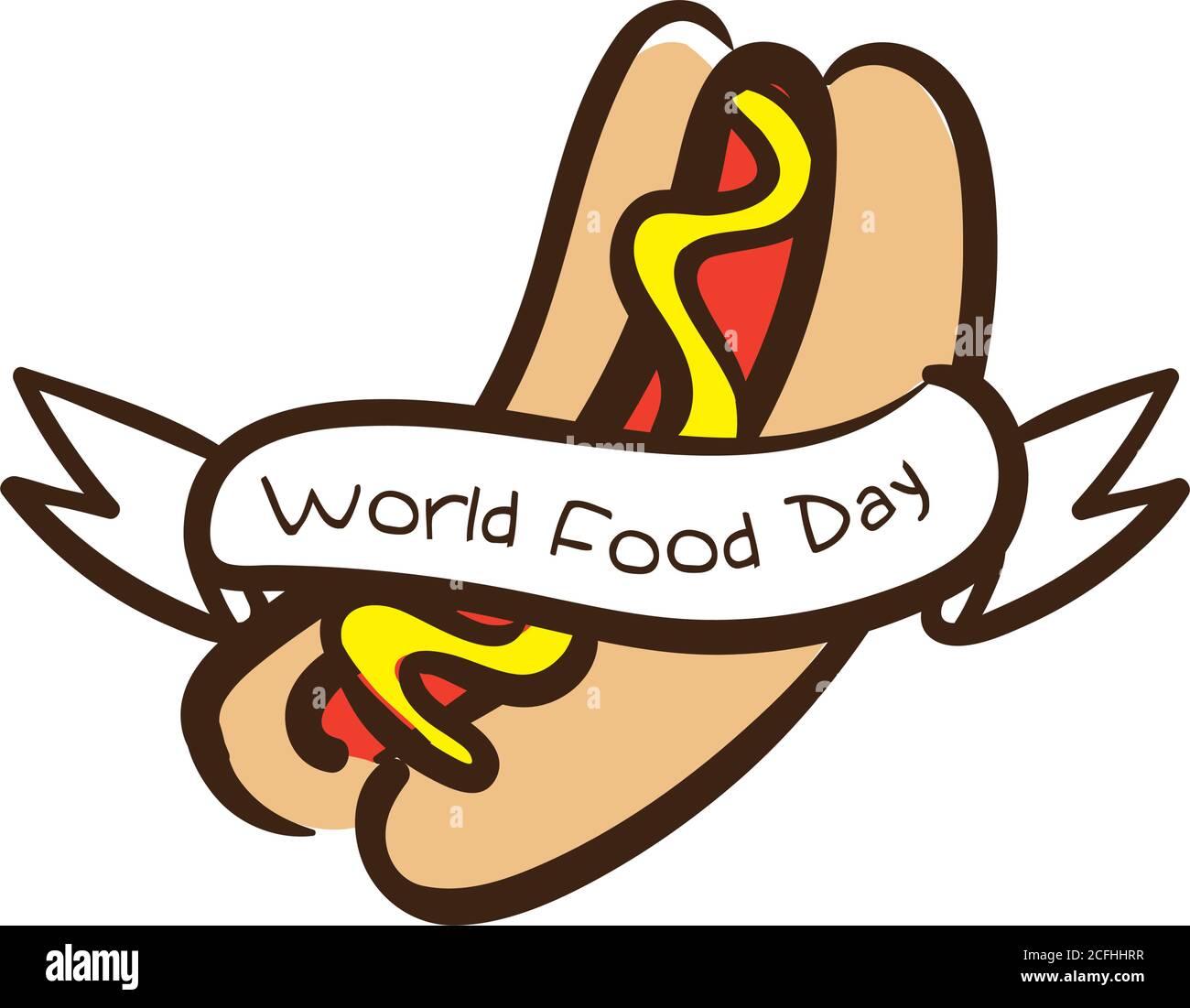 world food day celebration lettering with hot dog flat style vector ...