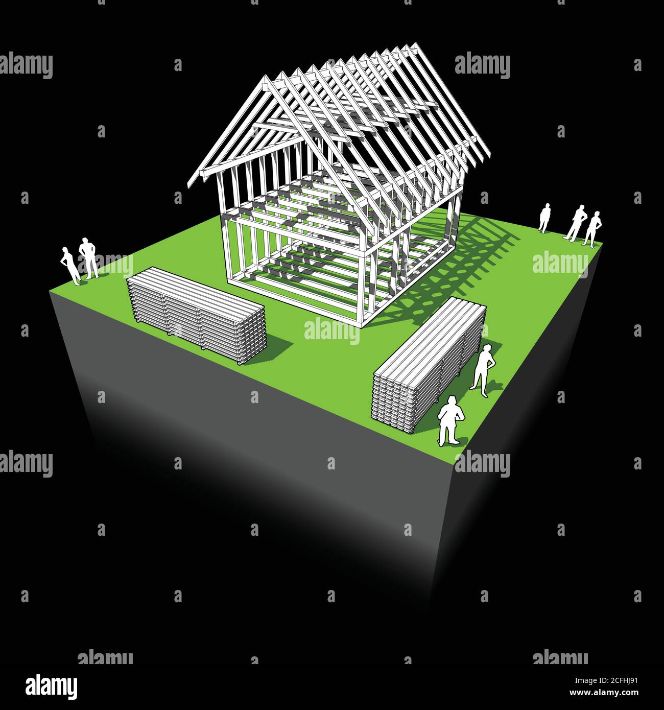 Roof truss diagram hi-res stock photography and images - Alamy
