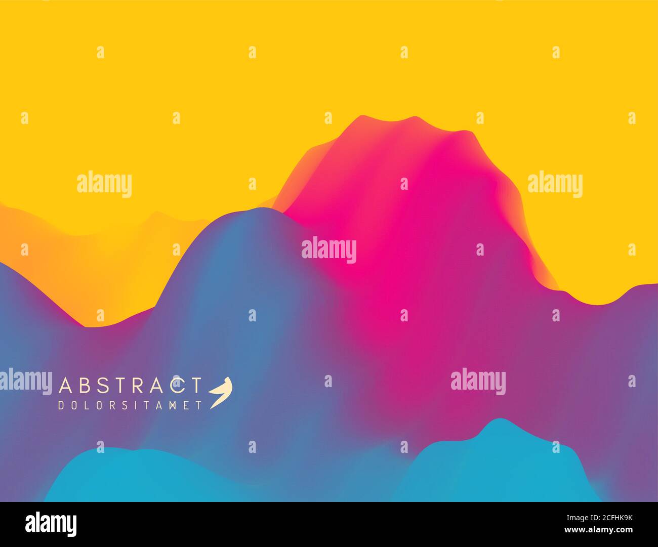 Mountain landscape. Mountainous terrain. Vector illustration. Abstract ...
