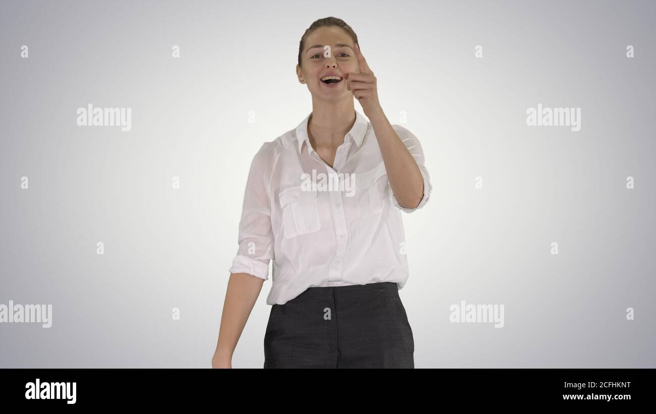 Positive human emotions Happy emotional girl laughing from the bottom ...