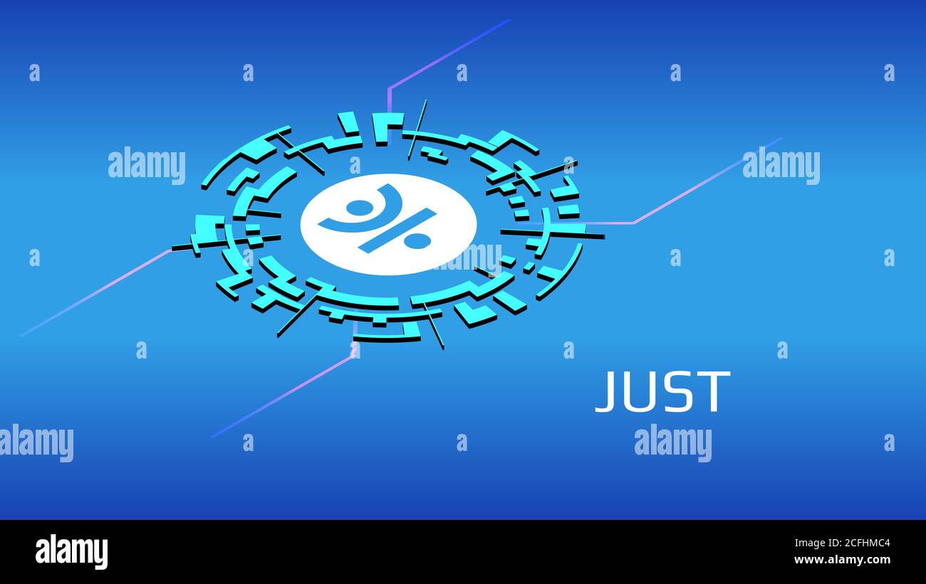 JUST JST isometric token symbol of the DeFi project in digital circle ...