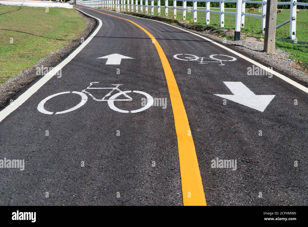 Empty cycle lane traffic hi-res stock photography and images - Alamy