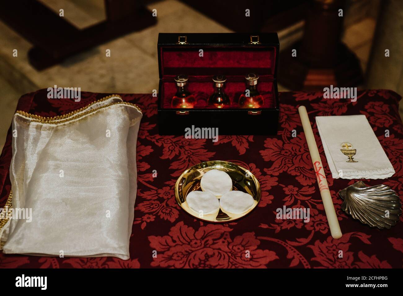 Closeup of the Catholic Eucharist elements and effects Stock Photo - Alamy