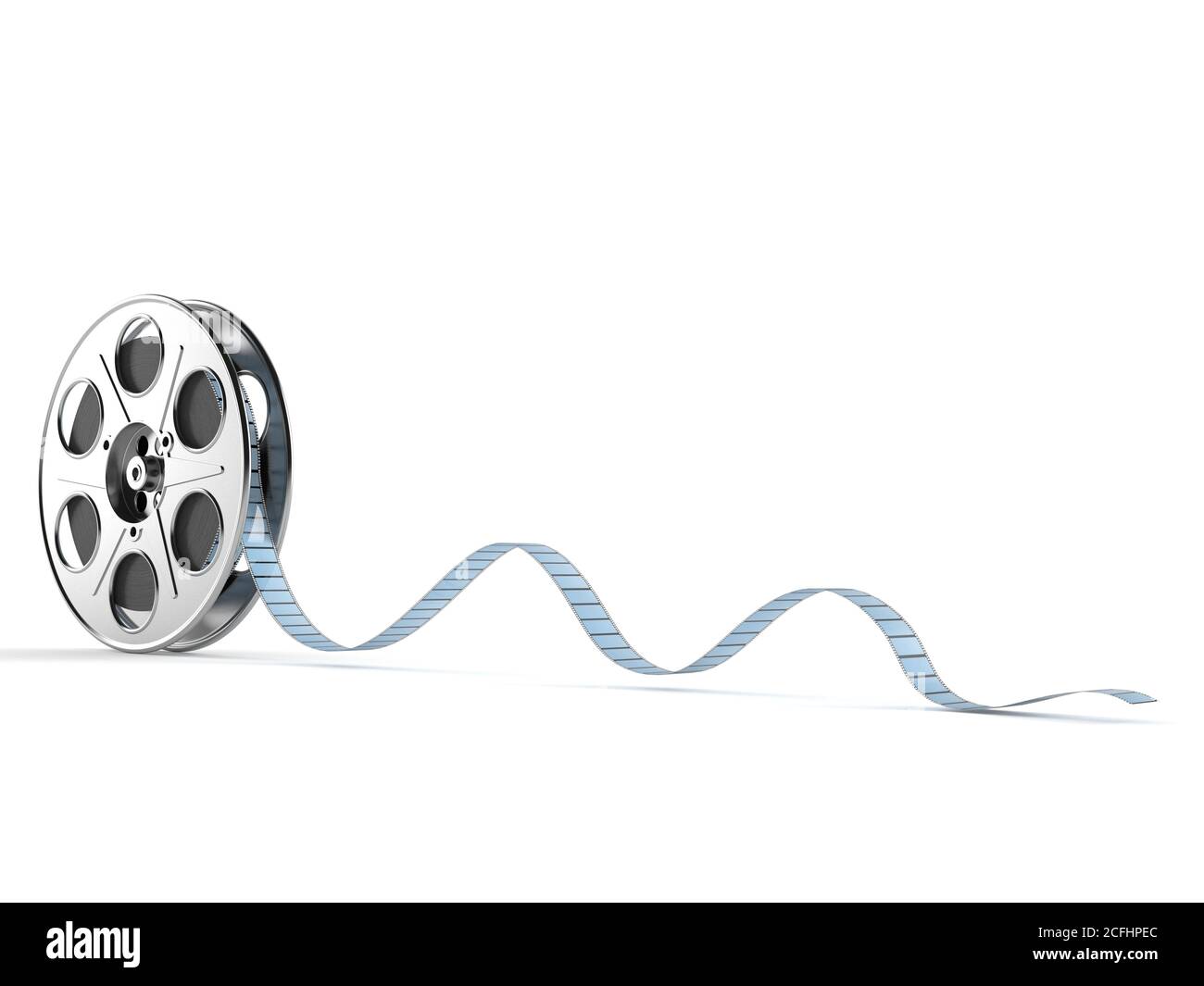 Film reel isolated on white background Stock Photo - Alamy