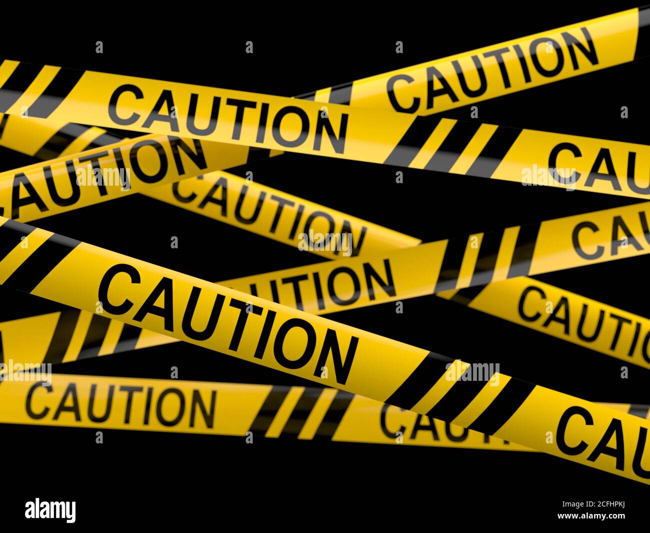 Cordon tape with caution text isolated on white background Stock Photo ...