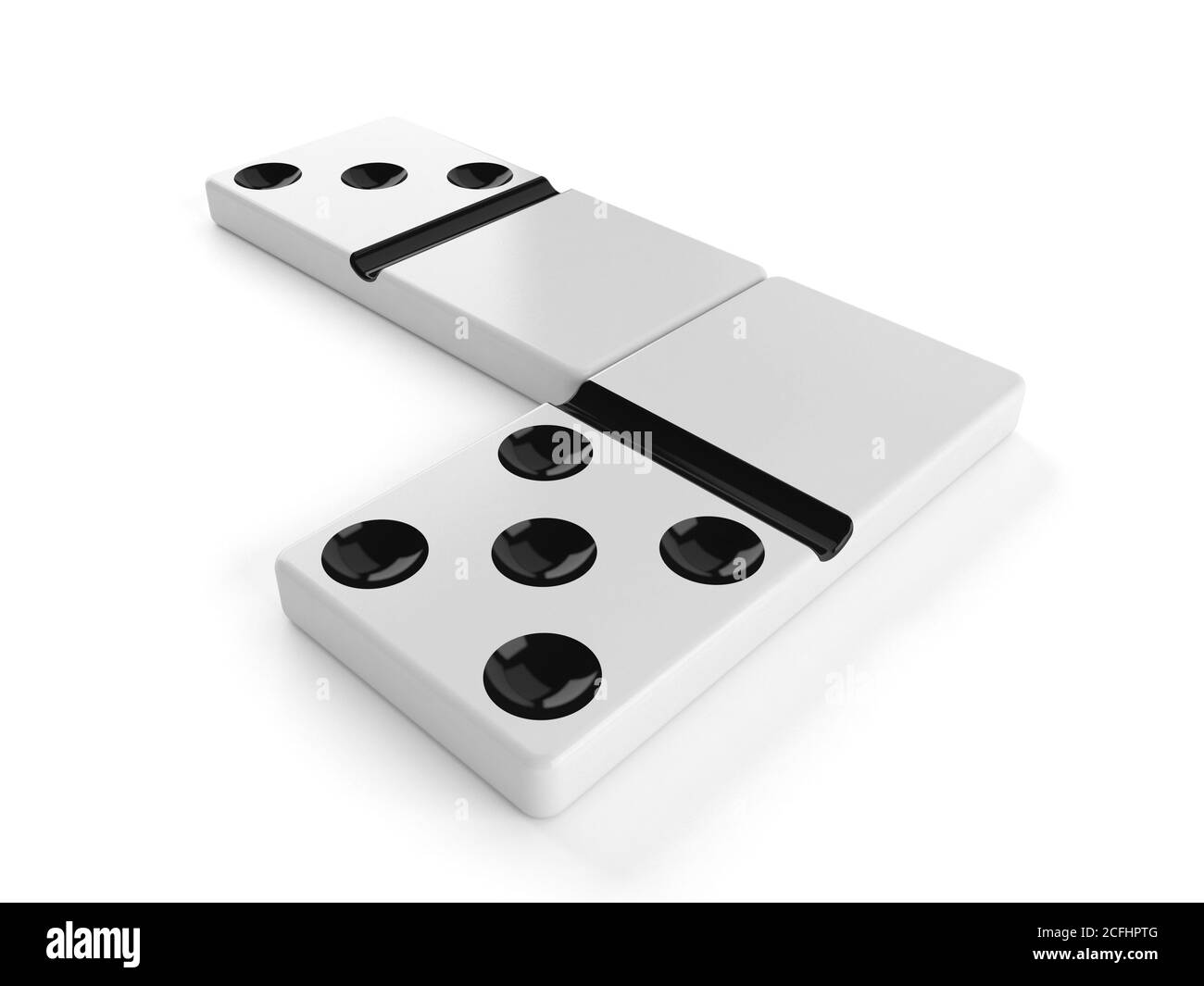 Blank domino isolated on white background Stock Photo - Alamy