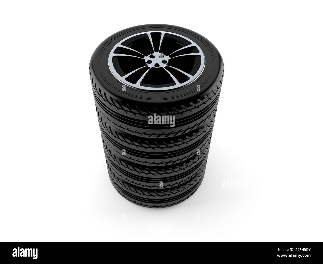 Car wheels isolated on white background Stock Photo - Alamy