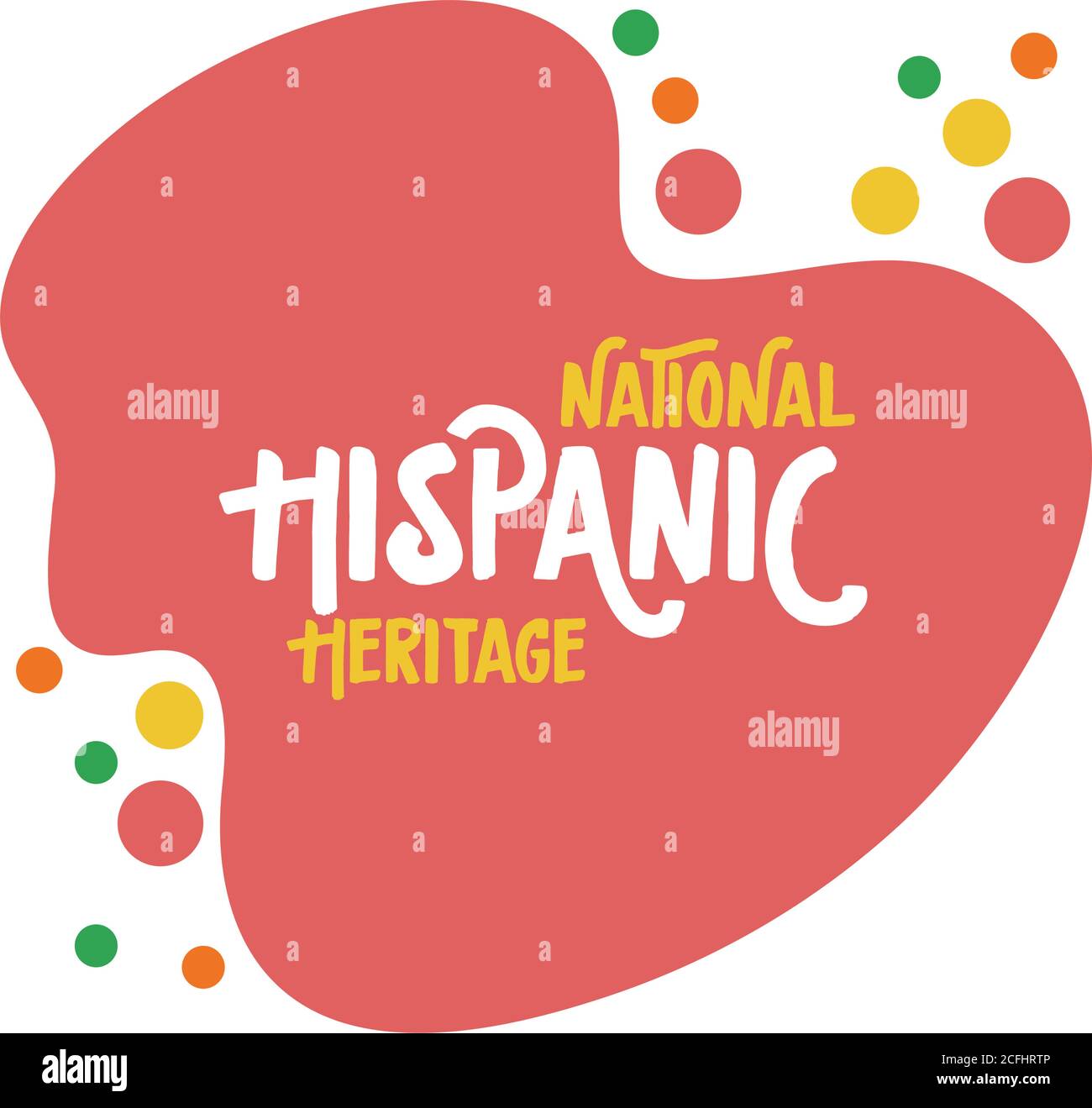national hispanic heritage lettering flat style vector illustration ...