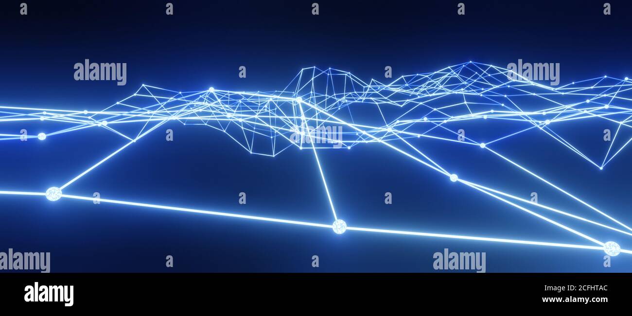 Modern Abstract Polygonal Wireframe Structure Virtual Background Digital Technology Science