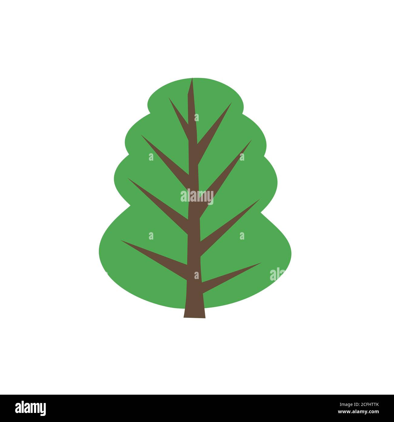 Christmas tree. The tree is green. Isolated vector illustrations Stock ...