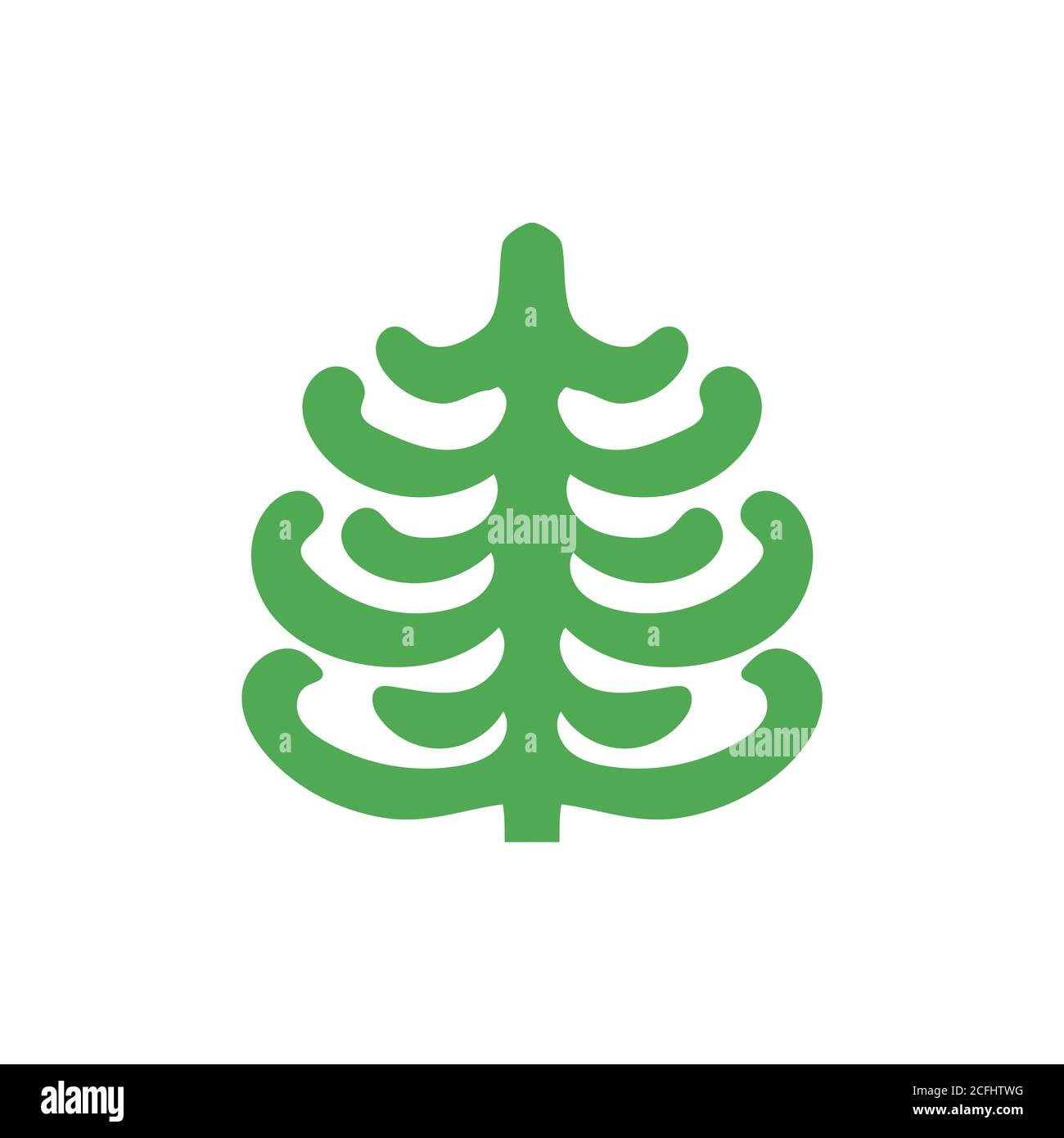 Christmas tree. The tree is green. Isolated vector illustrations Stock ...