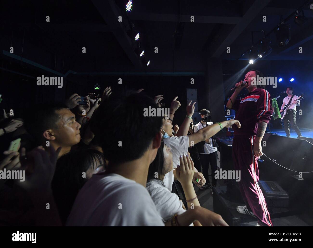 Chengdu, China's Sichuan Province. 5th Sep, 2020. A singer of a band ...